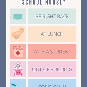School Nurse Poster - Where is the School Nurse - Cute Nursing Posters ...