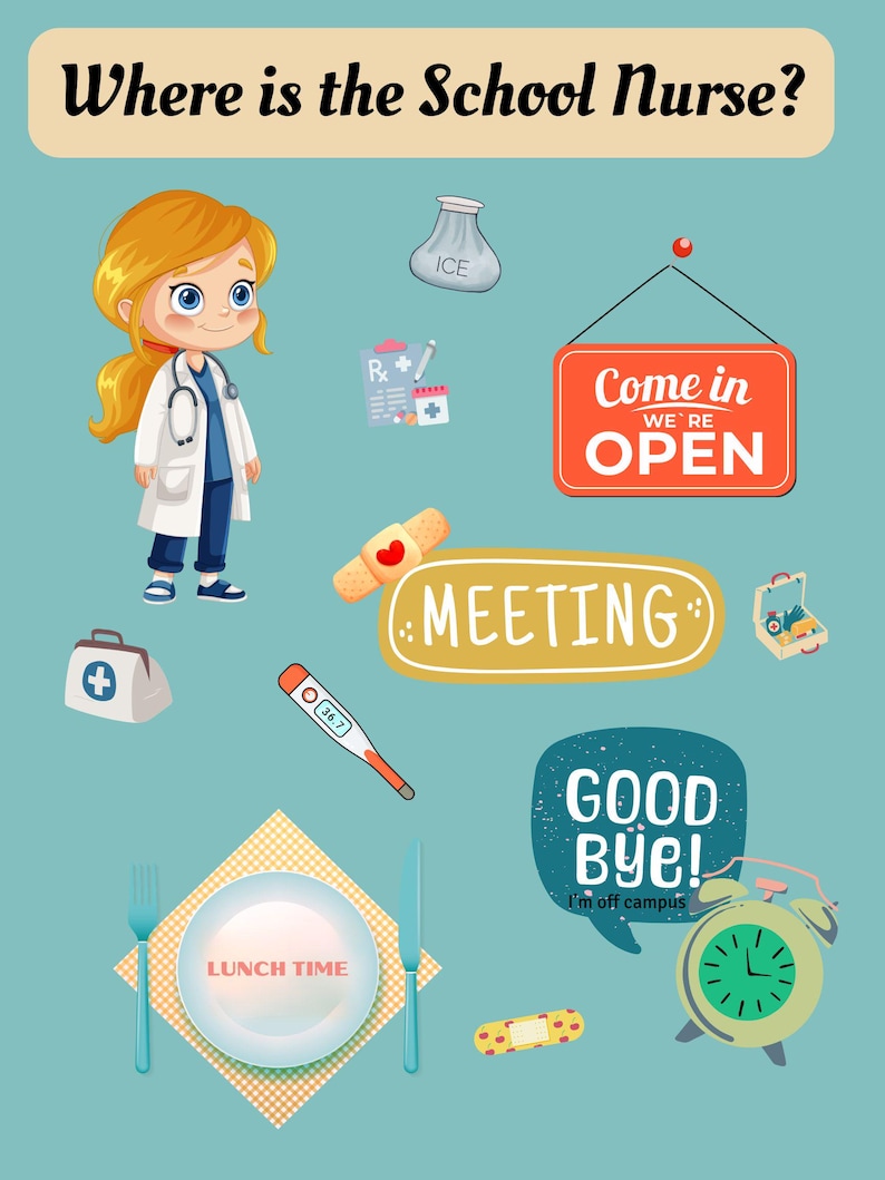 School Nurse Office Poster – Printable Clinic Sign (digital Download ...