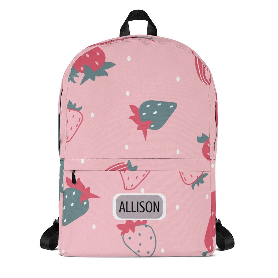 Strawberries Backpack Cute Fruit Bag Kids Personalized - Etsy