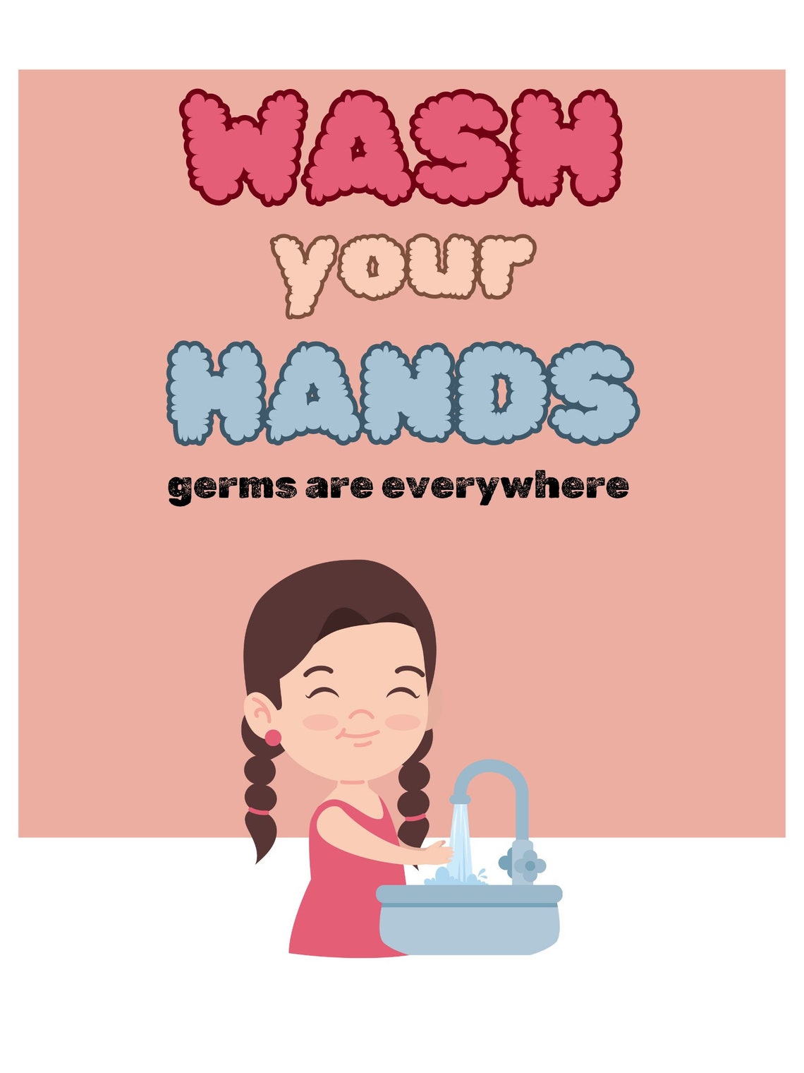 Wash Your Hands Poster - Instant Download Poster - School Poster About ...