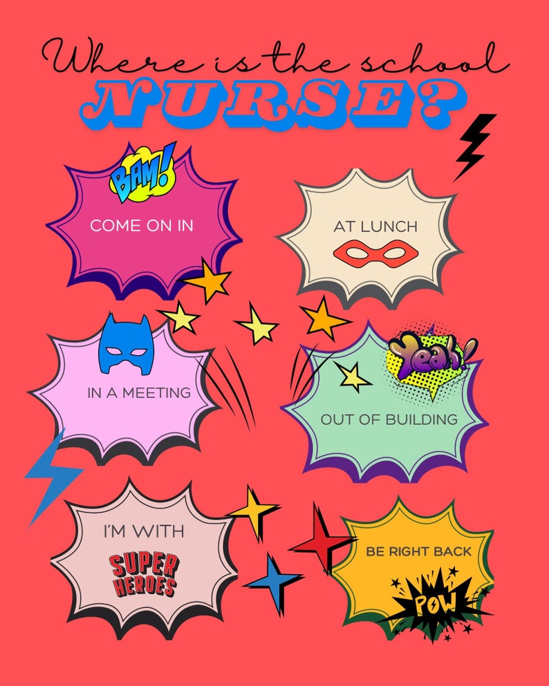 Instant Download Superhero School Nurse Poster - Where is the School ...