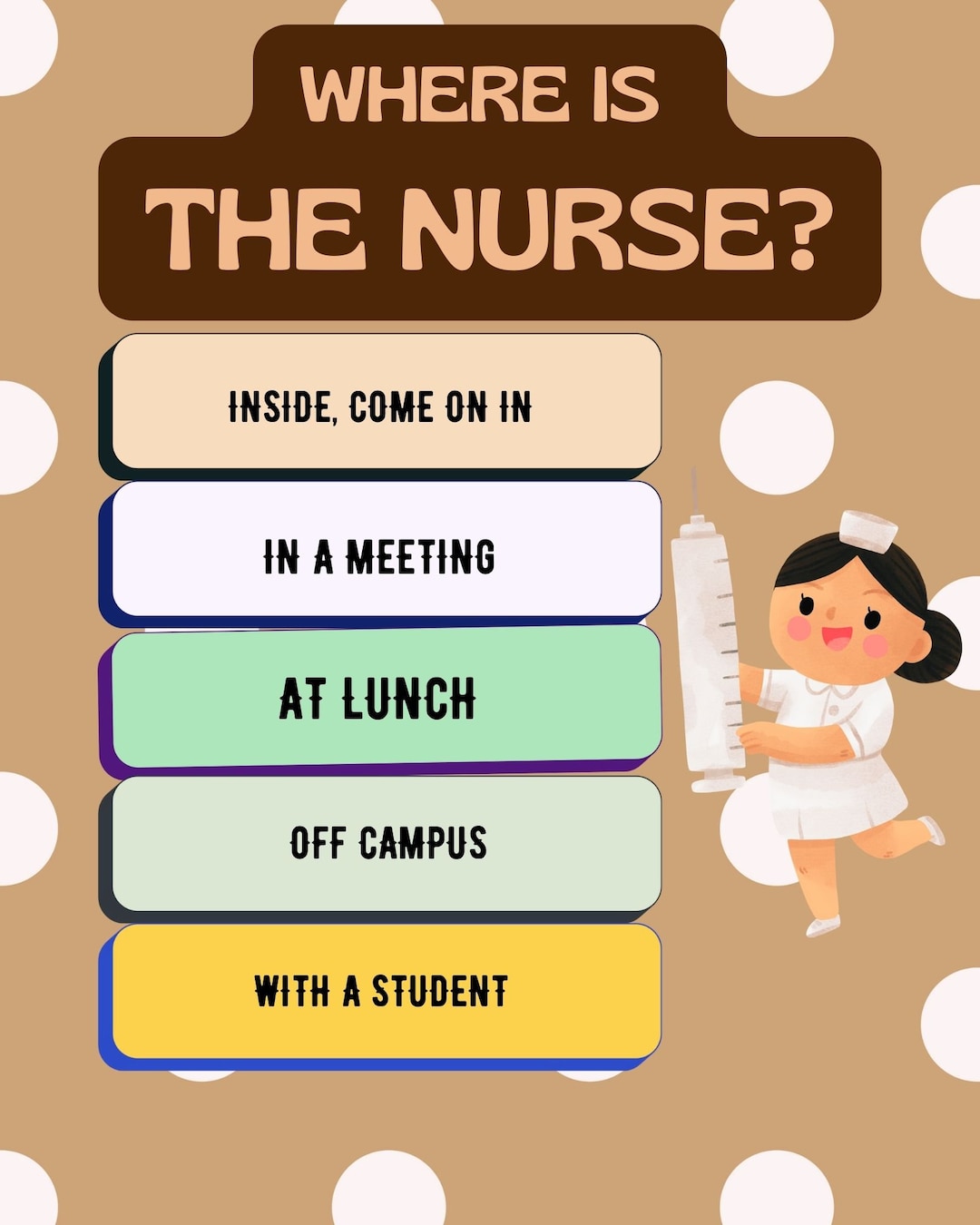 Retro Nurse Poster - Instant Download Print - Nurse Door Sign - Cute ...