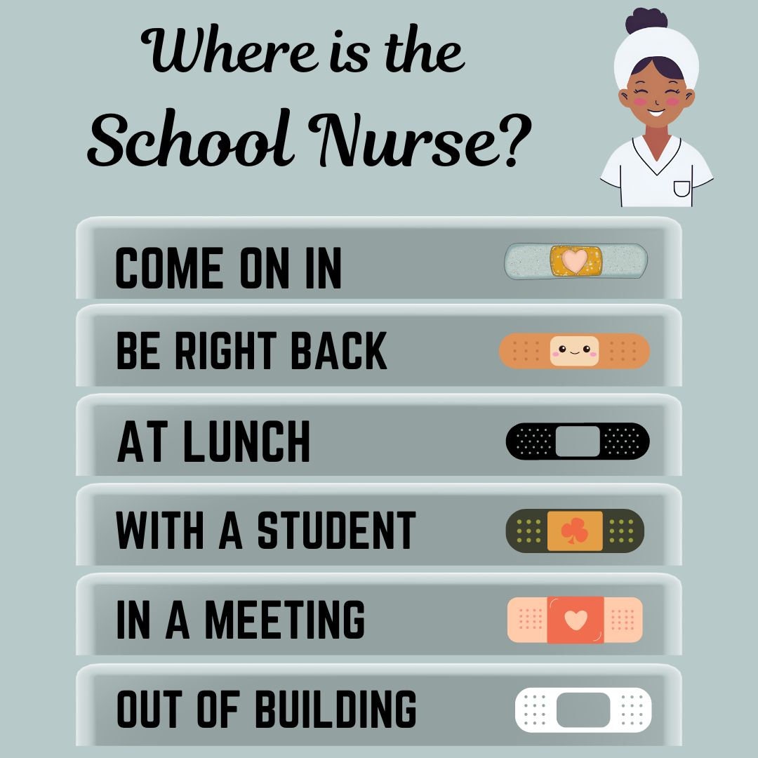 School Nurse Poster - Where is the School Nurse - Cute Nursing Posters ...