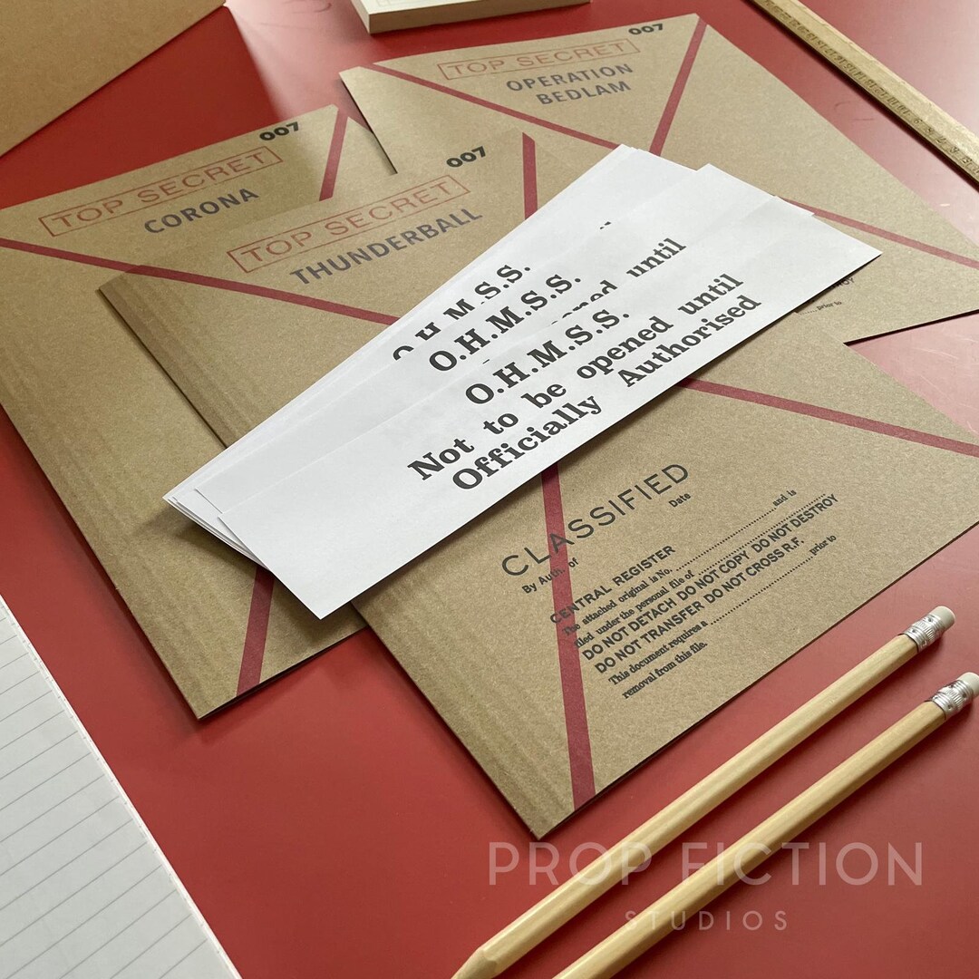 Prop Vintage 1960s Cosplay Secret Agent Operation Briefing Files / 3 X ...