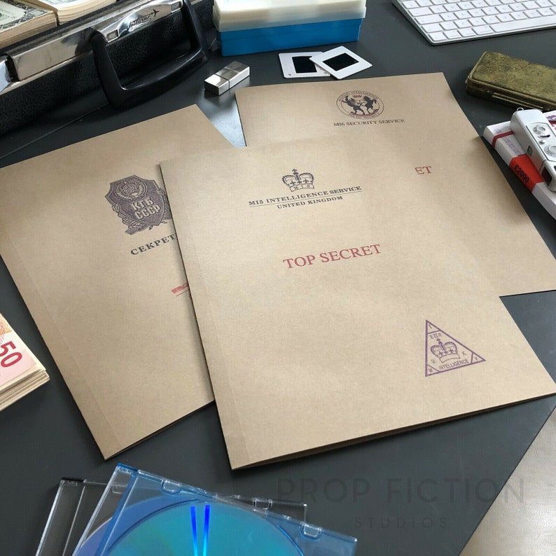 Movie Prop Secret Agent Mission Report Files / 3 X Cosplay Spy Folder ...