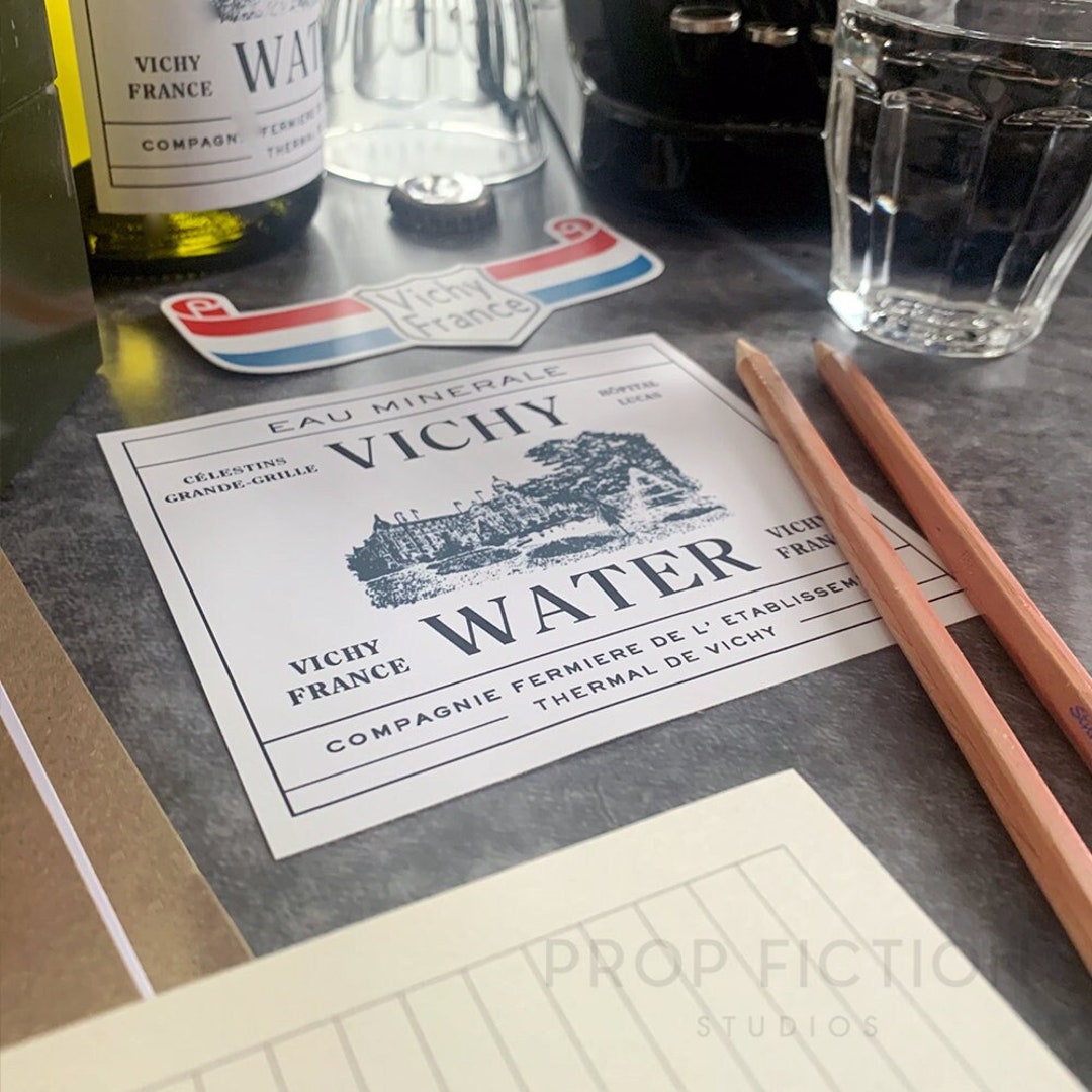Prop Wartime Set Dressing Display: Vichy Water Bottle Labels ...