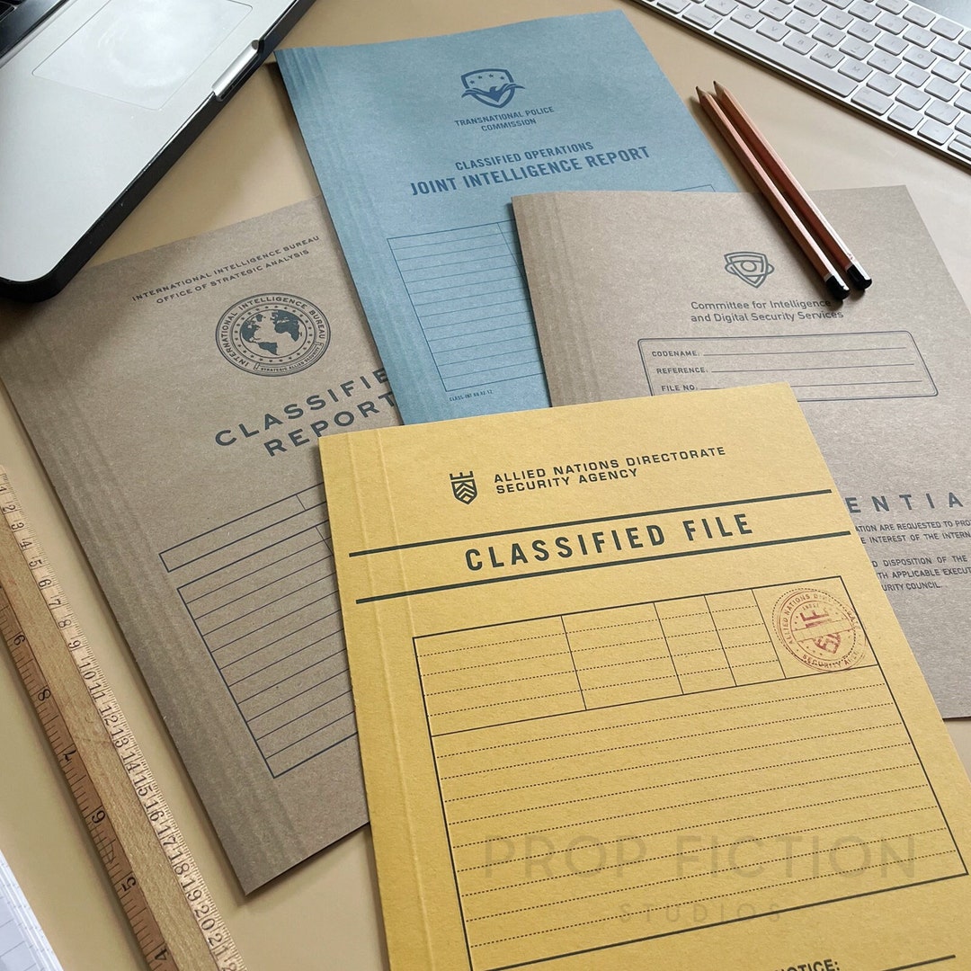 Movie Prop Classified Report Files / 4 X Cosplay Agent Intelligence ...