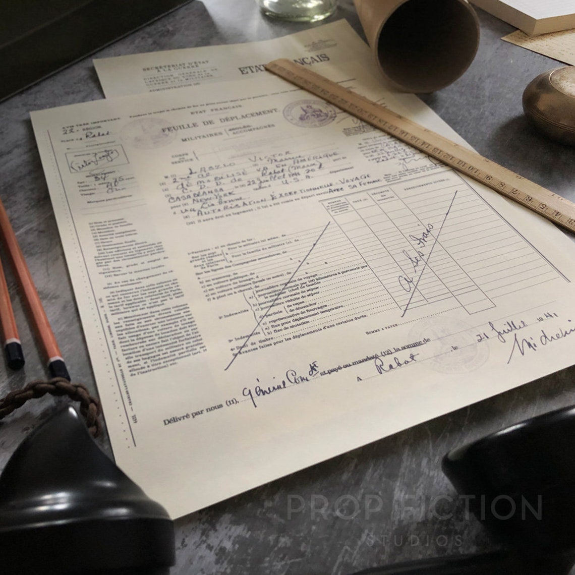Prop Wartime 1940s 'letters of Transit’ / WW2 Vintage Casablanca-style ...