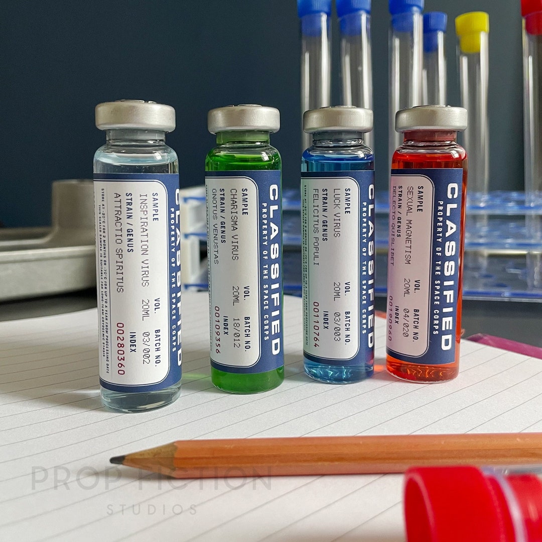 Cosplay Display Vials: Prop Positive Virus Lab Samples / Cosplay Luck ...