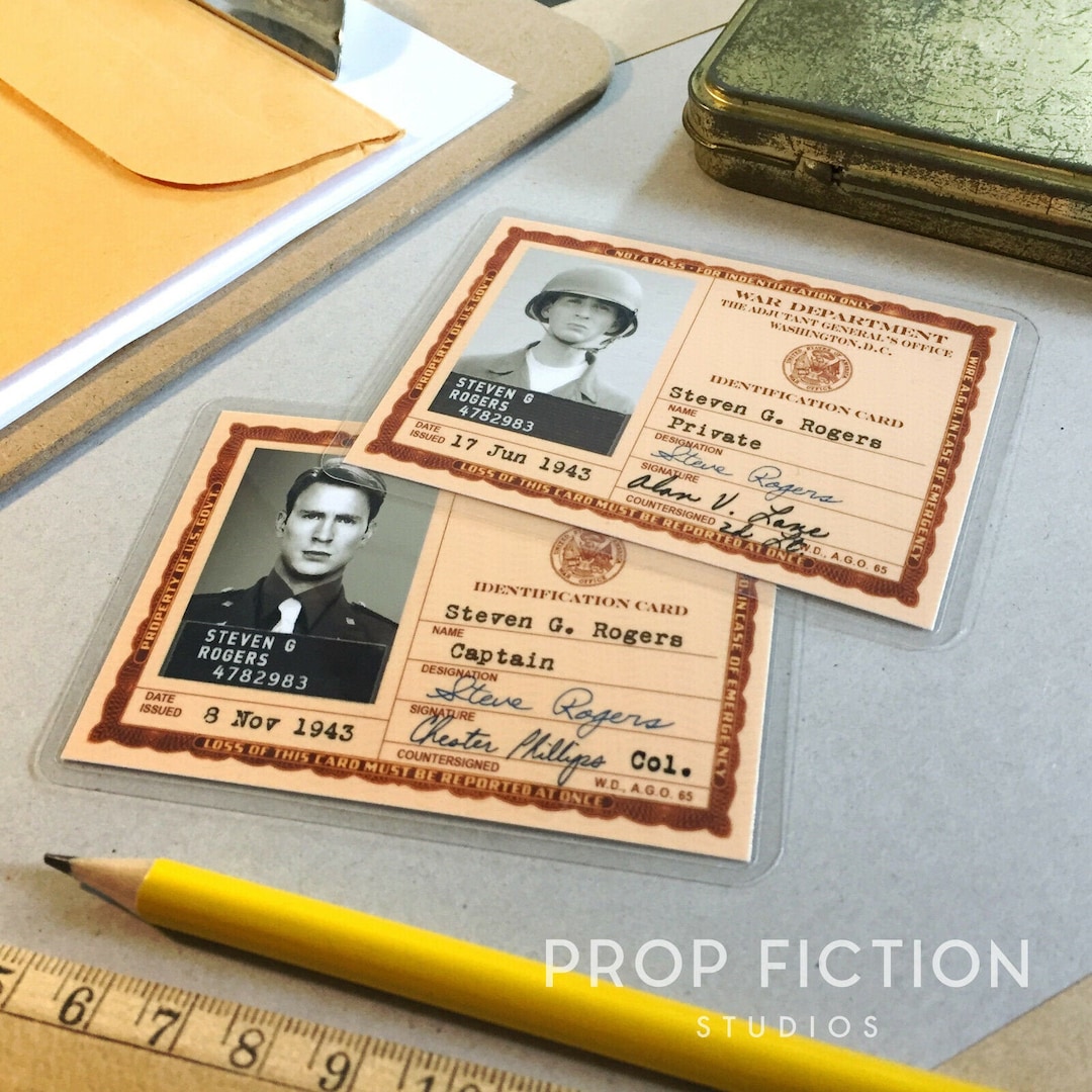 Cosplay WW2 Costume Props: Prop War Dept. 1940s Issue ID Cards / Steve ...