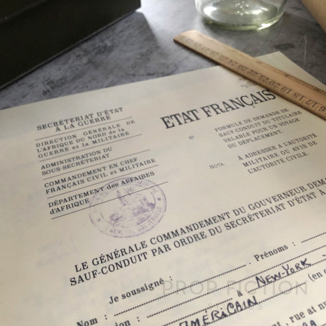 Prop Wartime 1940s 'letters of Transit’ / WW2 Vintage Casablanca-style ...