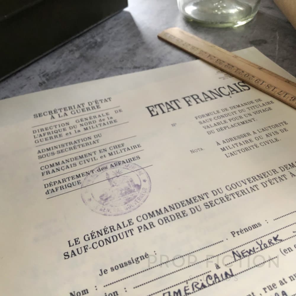 Prop Wartime 1940s 'letters of Transit’ / WW2 Vintage Casablanca-style ...