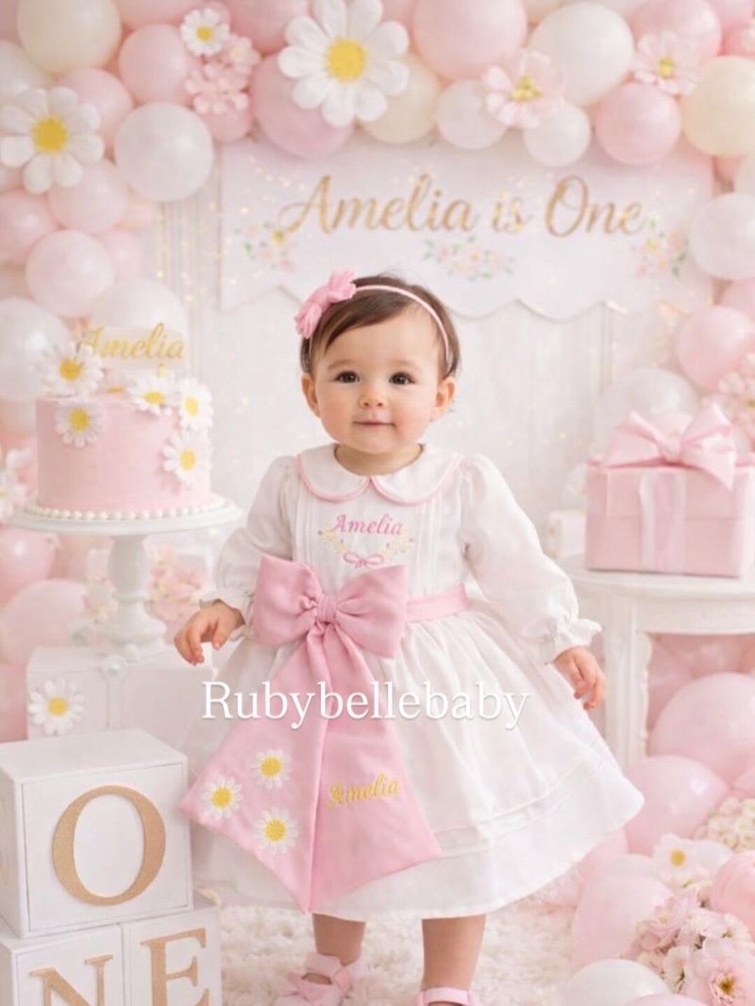 Amelia Heirloom Peter Pan Collar Puff Sleeve First Birthday Dress - Etsy