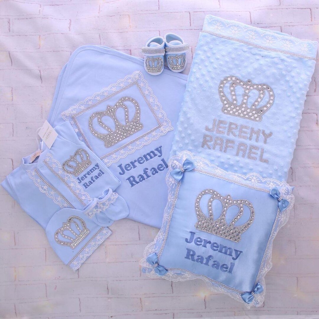 7pcs Crown Baby Boy Outfit Organic Newborn Baby Boy Gift Set Newborn ...
