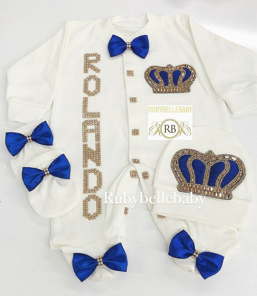 Bling Crown Prince Baby Outfit: Personalized Homecoming Set - Etsy