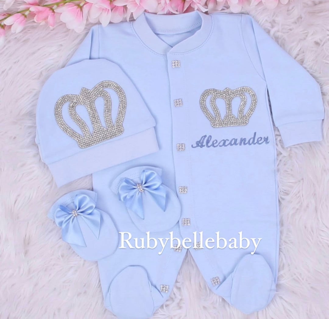 Royal Crown Baby Boy Outfit: Personalized Newborn Take Home Set - Etsy