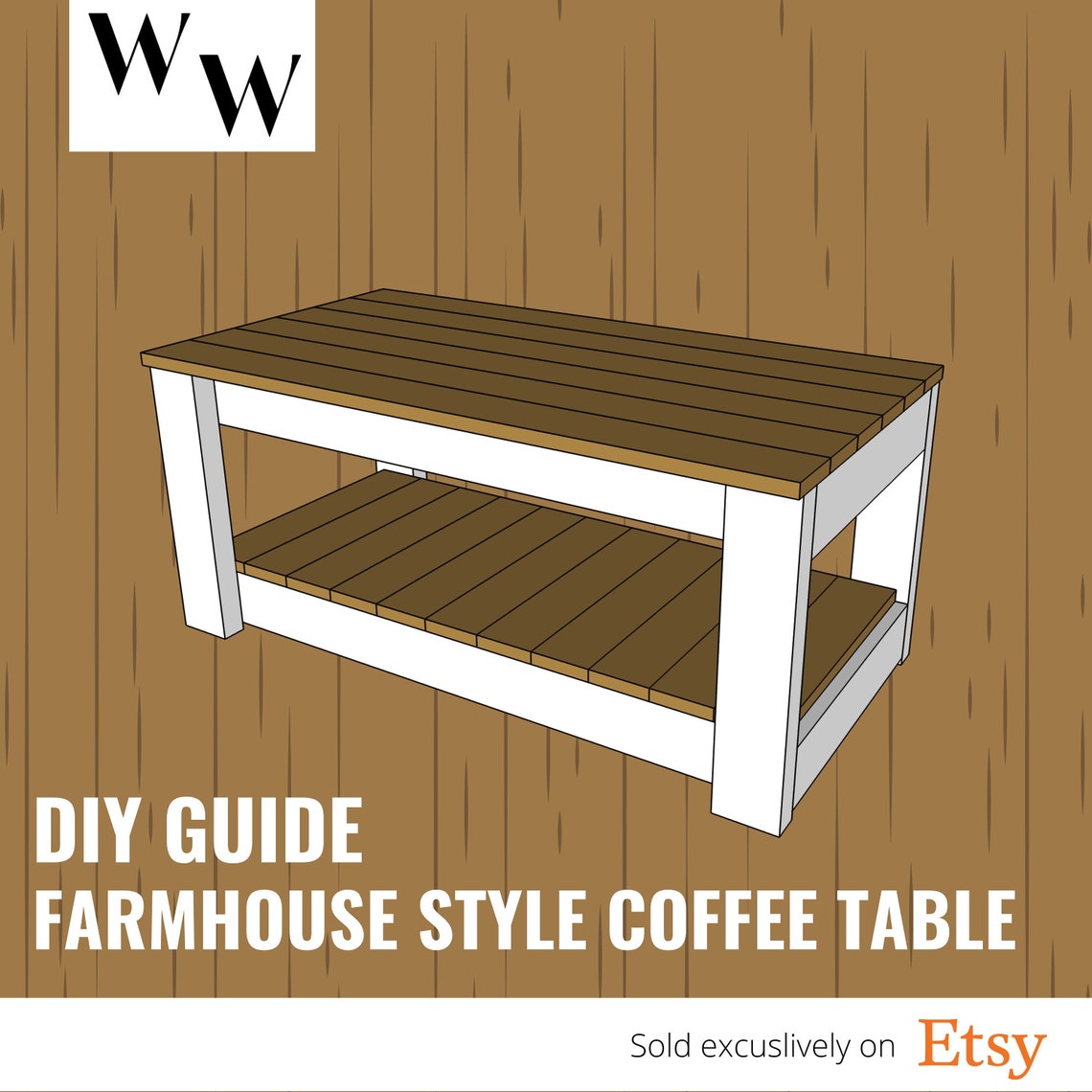 Farmhouse Style Coffee Table, DIY Guide - PDF File Instant Download - Etsy