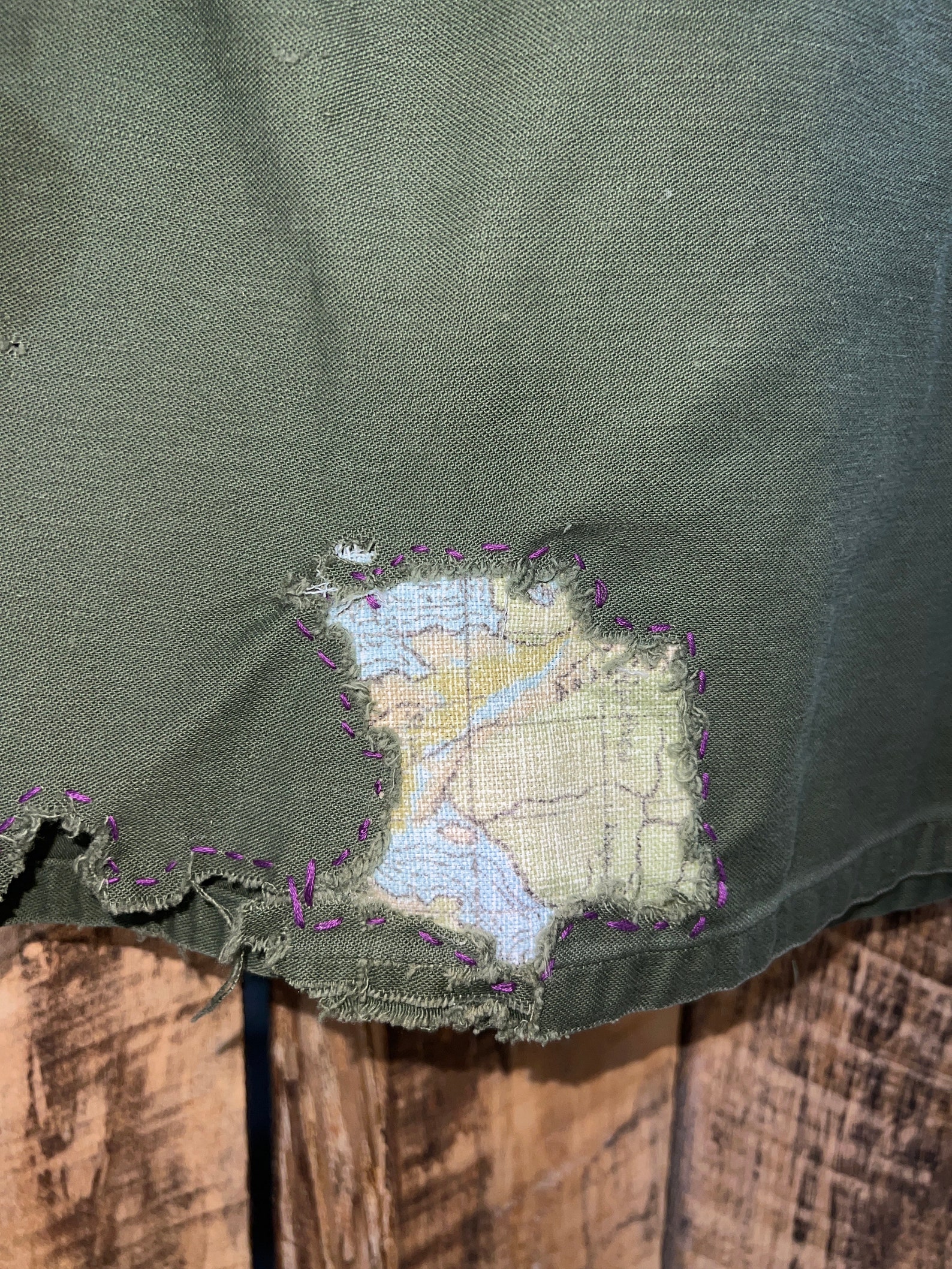 Military Jacket Army Green Upcycled Quilt Patch Handmade Size M/L - Etsy