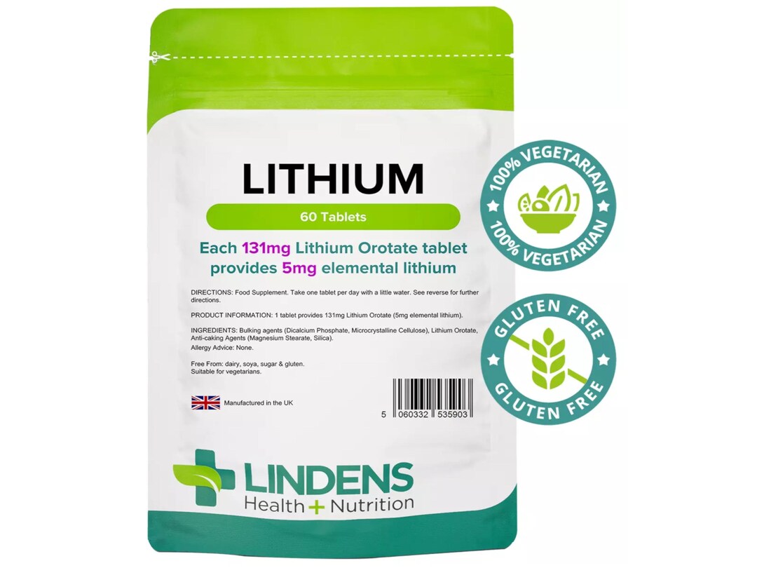 Lithium 5mg - 60 Tablets - From Lithium Orotate UK Manufacturer - Etsy