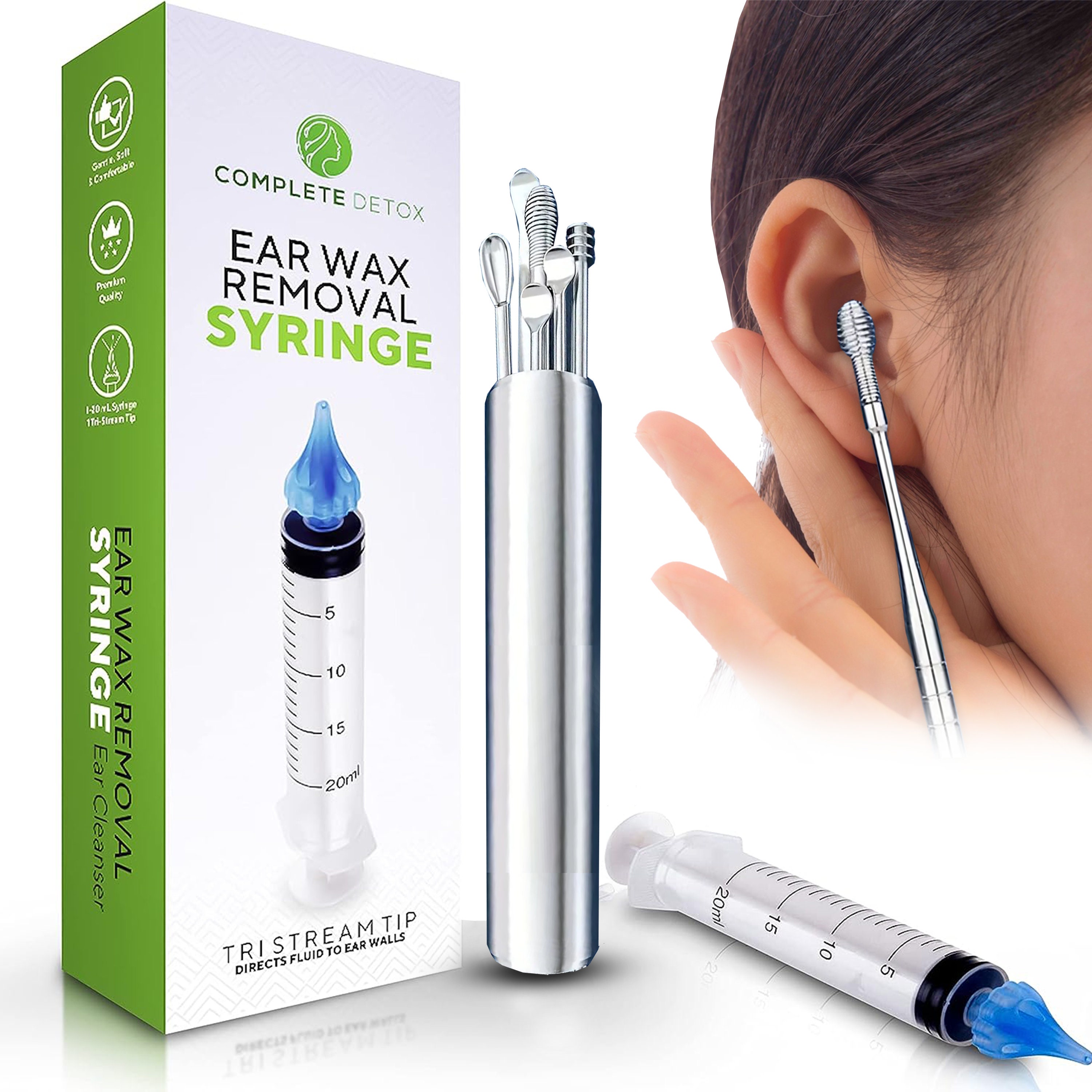 Ear Wax Remover Syringe Kit – Ear Syringe With Spiral Earwax Removal ...