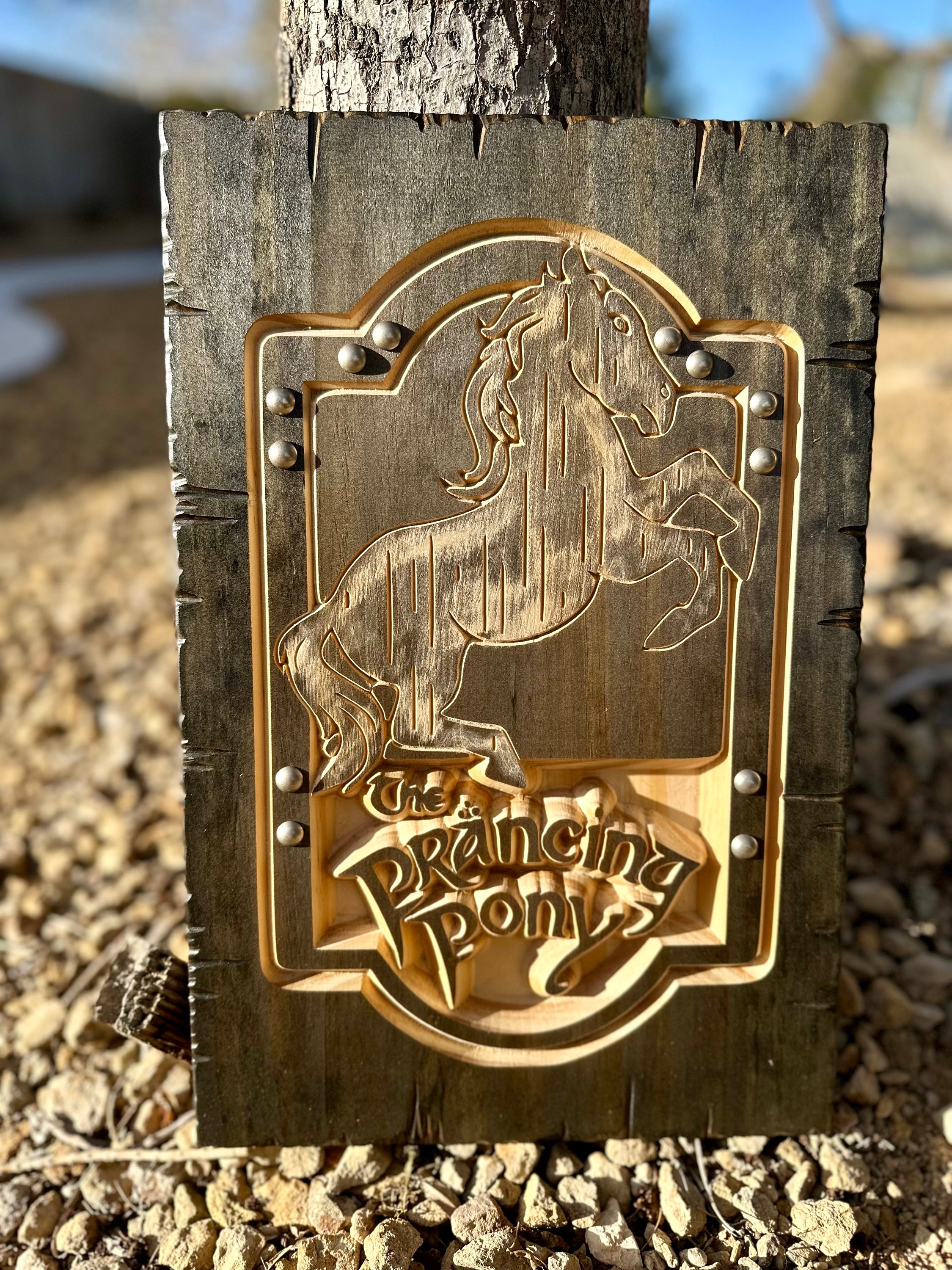 LOTR the Prancing Pony Inn Bree Engraved Rustic Wood Sign With ...
