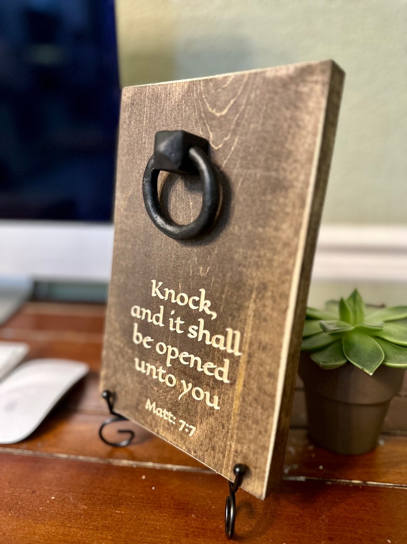 Rustic Wooden Farmhouse Bible Faith Christ Desk Sign Home Decor for ...