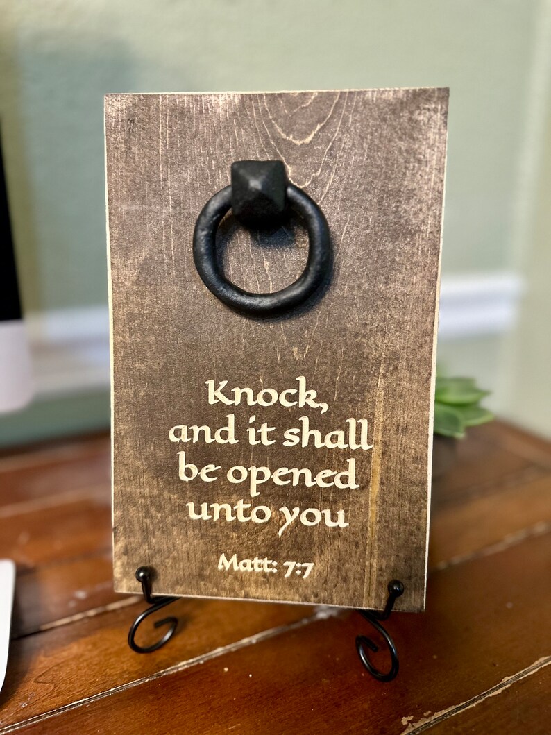 Rustic Wooden Farmhouse Bible Faith Christ Desk Sign Home Decor for ...