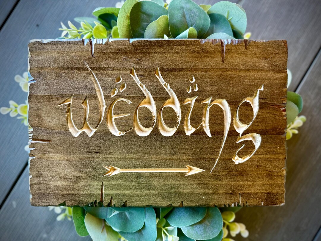 Wedding RIGHT Arrow Sign Engraved Rustic Wood Sign With Decorative ...