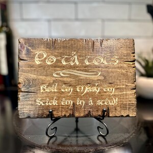 Engraved Wood 'potatoes' Sign: Fantasy Kitchen Decor - Etsy