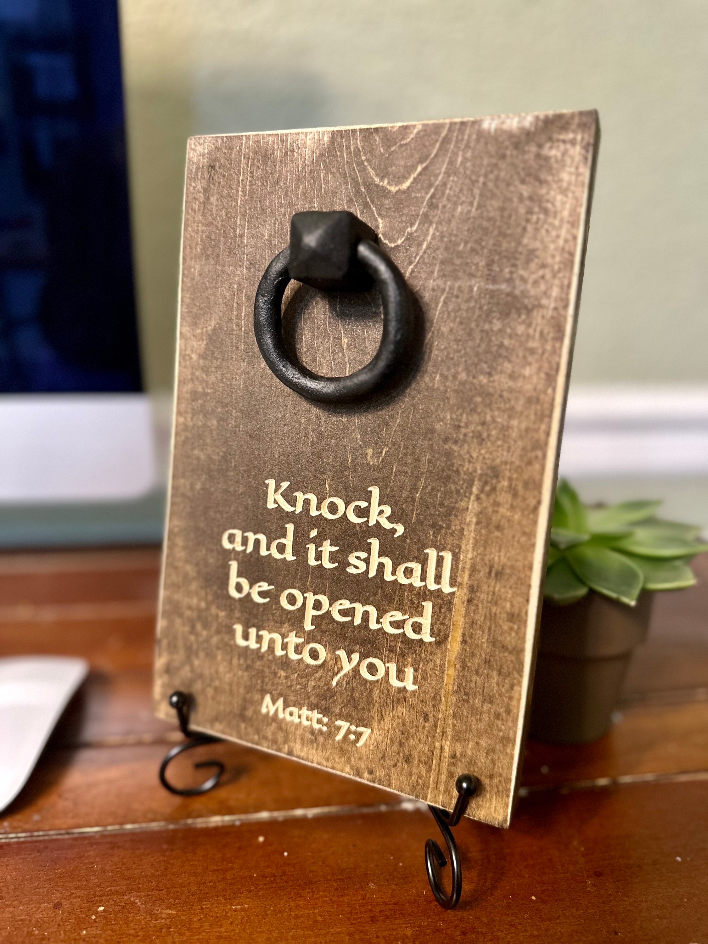 Rustic Wooden Farmhouse Bible Faith Christ Desk Sign Home Decor for ...