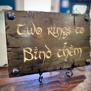 Two Rings to Bind Them Sign Engraved Rustic Wood Wedding Sign With ...