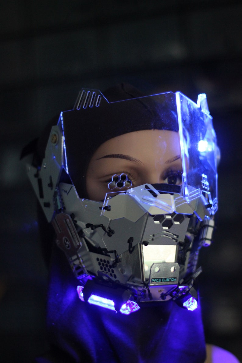 Cyberpunk Mask Design by Gins Mk.13 Wolf CHROME - Etsy
