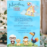 Editable UP! Birthday Party Invite 5x7 Digital Invitation Flying ...