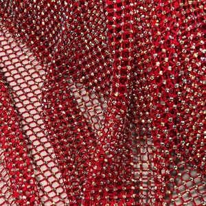 RED Crystal Rhinestones 4way Stretch Mesh Fabric 48” Width Sold by the ...