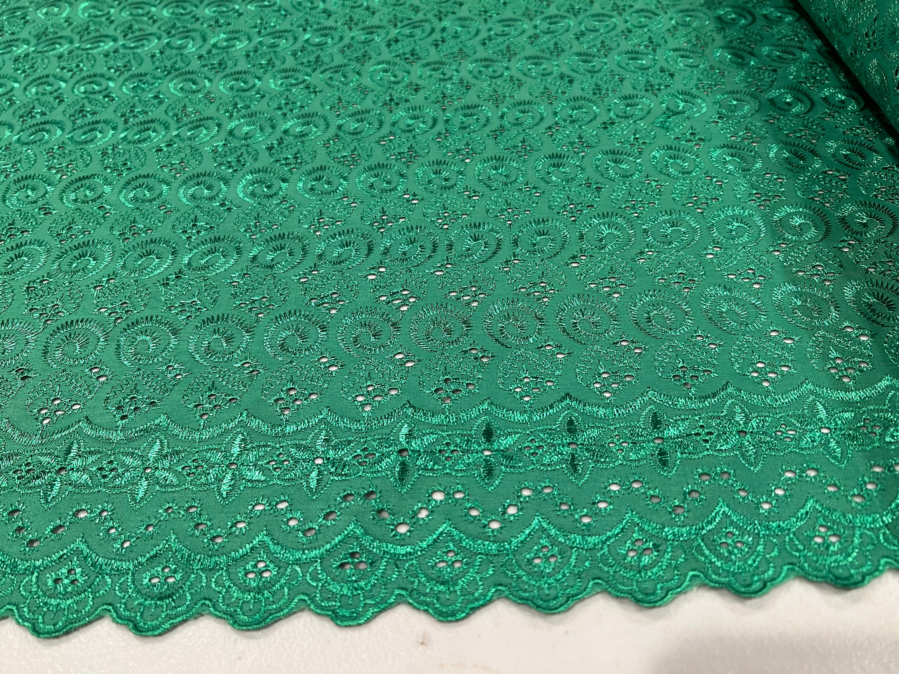 Kelly Green Cotton Eyelet Embroidery Fabric 44” Width Sold by the Yard ...
