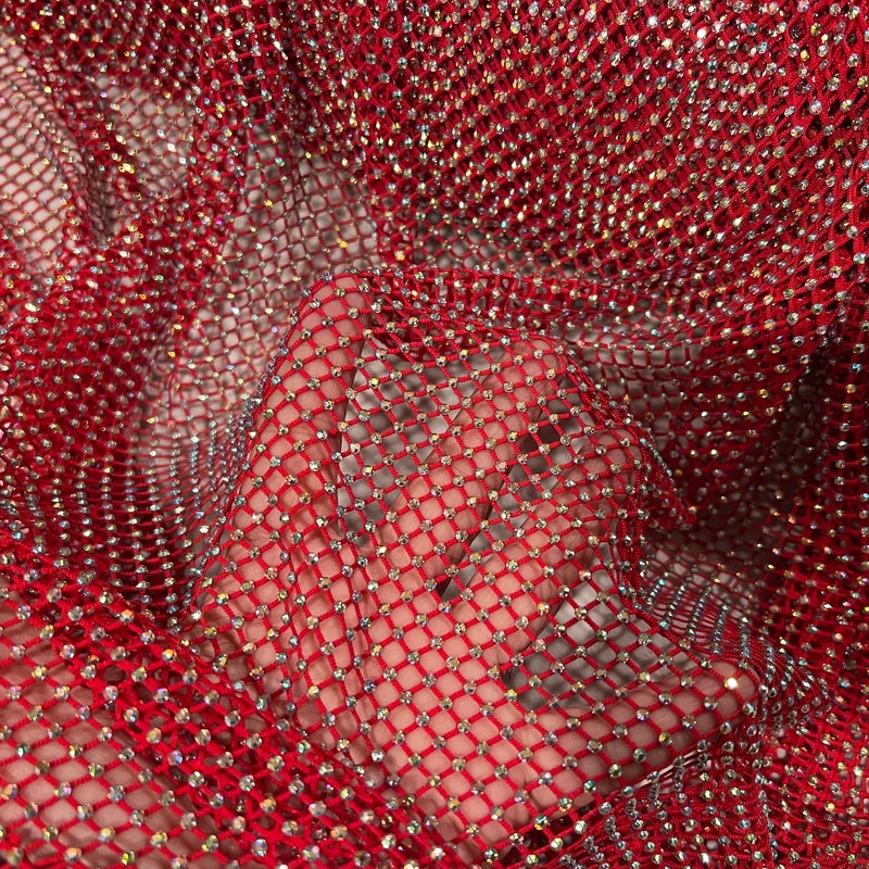 Rhinestone Fishnet Fabric - Etsy