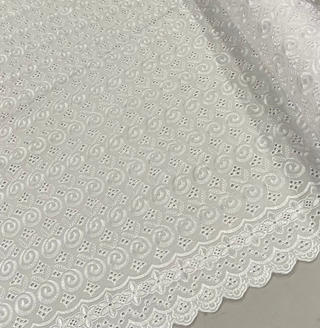 White Cotton Eyelet Embroidery Fabric 44” Width Sold by the Yard - Etsy