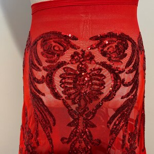 RED 4way Stretch Sequins Lace Mesh Fabric 50” Width Sold by the Yard - Etsy