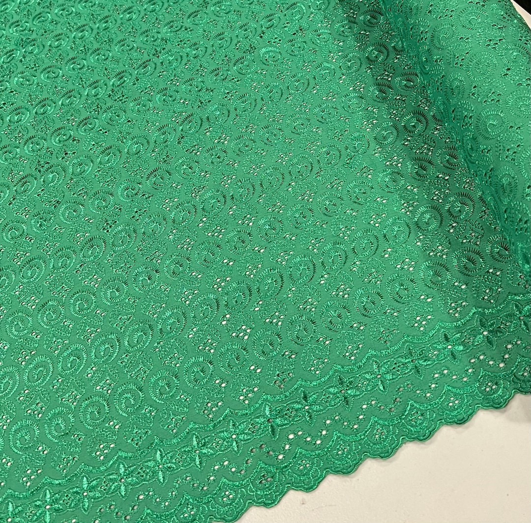 Kelly Green Cotton Eyelet Embroidery Fabric 44” Width Sold by the Yard ...