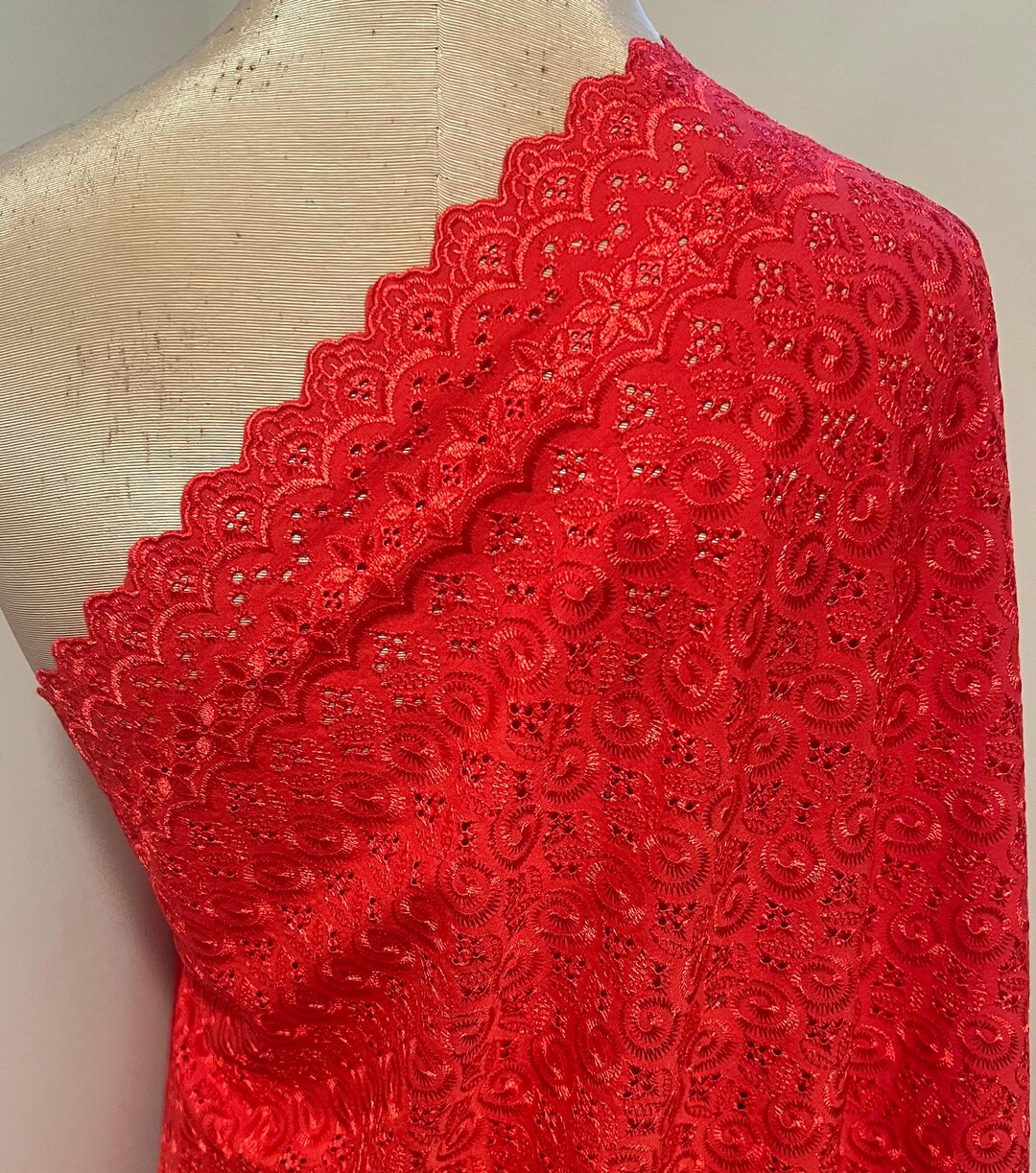 Red Cotton Eyelet Embroidery Fabric 44” Width Sold by the Yard - Etsy