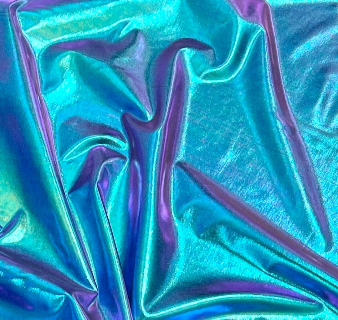 Blue Purple Green Iridescent Metallic Stretch Lame Fabric 60 With Sold ...