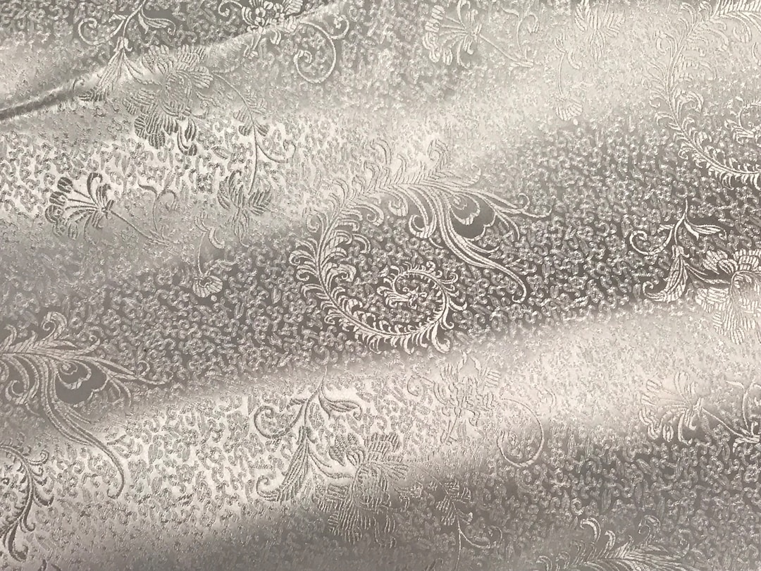 White Oriental Brocade Fabric 58” Width Sold by the Yard - Etsy