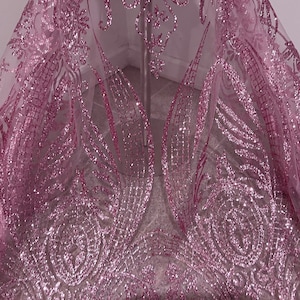Rose Pink Sparkling Glitter Mesh Fabric 50” Wide Sold by the Yard - Etsy