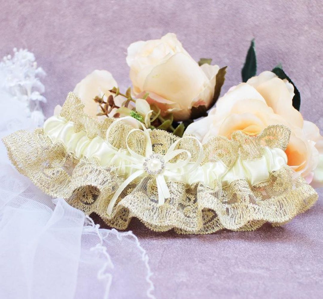 Beige Wedding Garter, White Garter for Wedding, Lace Garters, Wedding ...