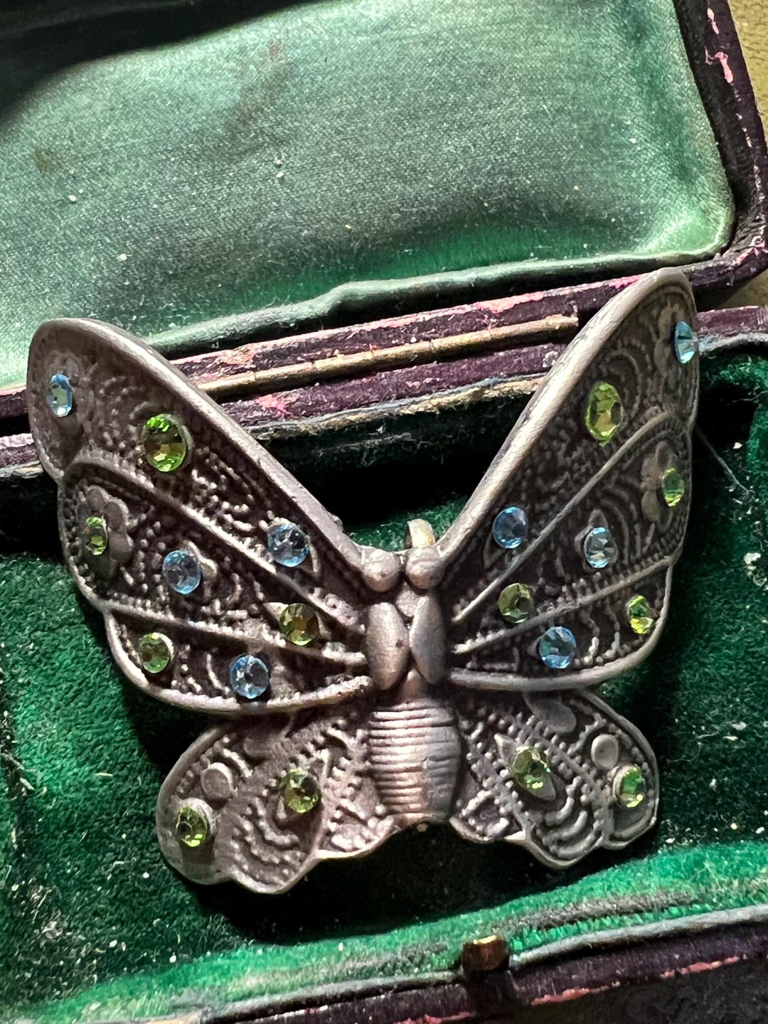 Large Metal Butterfly Clip With Glass - Etsy