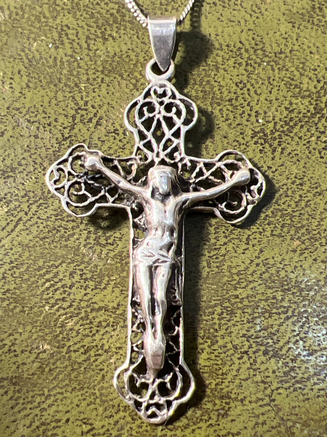 Solid Silver Cross on Chain - Etsy