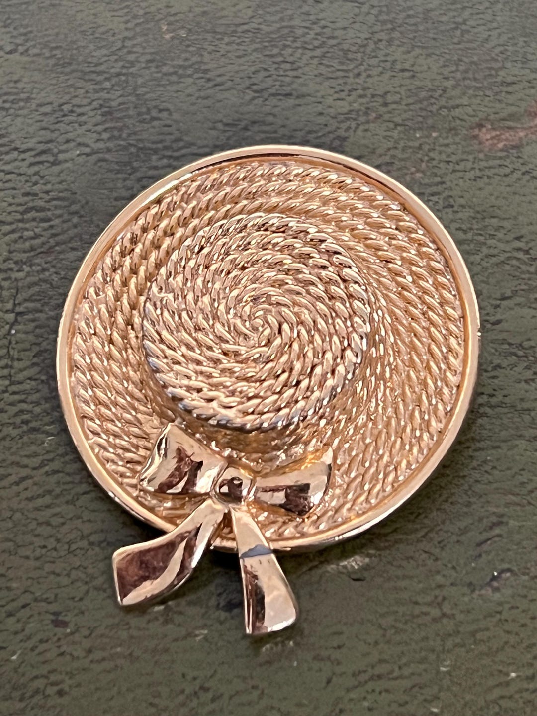 A Gold Metal Hat Brooch - Etsy