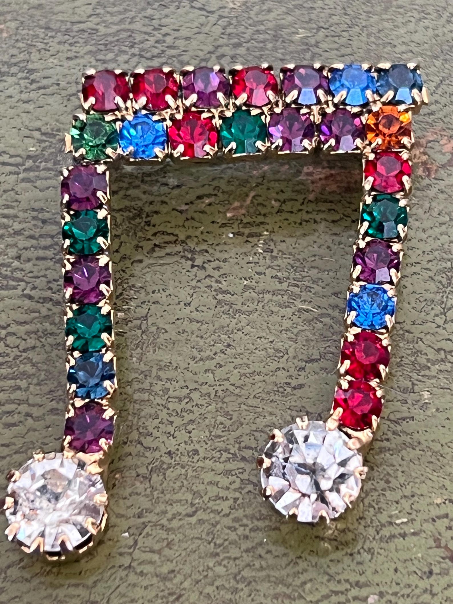 Stunning Metal and Glass Musical Note Brooch - Etsy