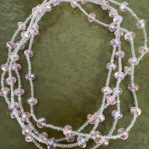 Long Strand of Pink Crystal - Etsy