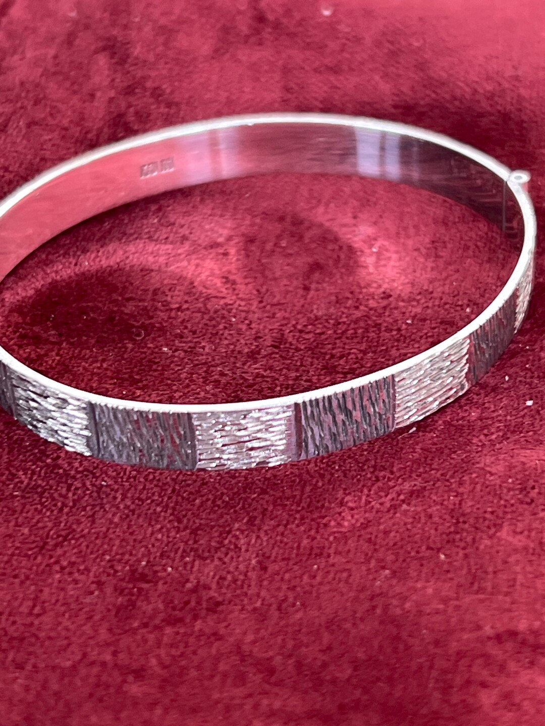 Solid Silver Engraved Bangle - Etsy